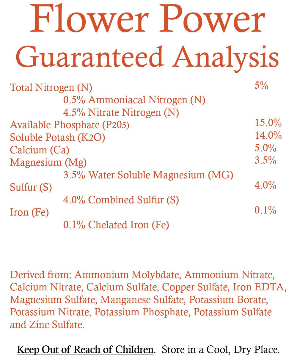 Flower Power Fertilizer Chart - Home Alqu